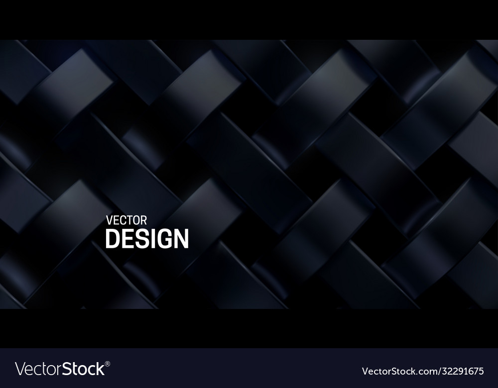 Black weave pattern 3d Royalty Free Vector Image