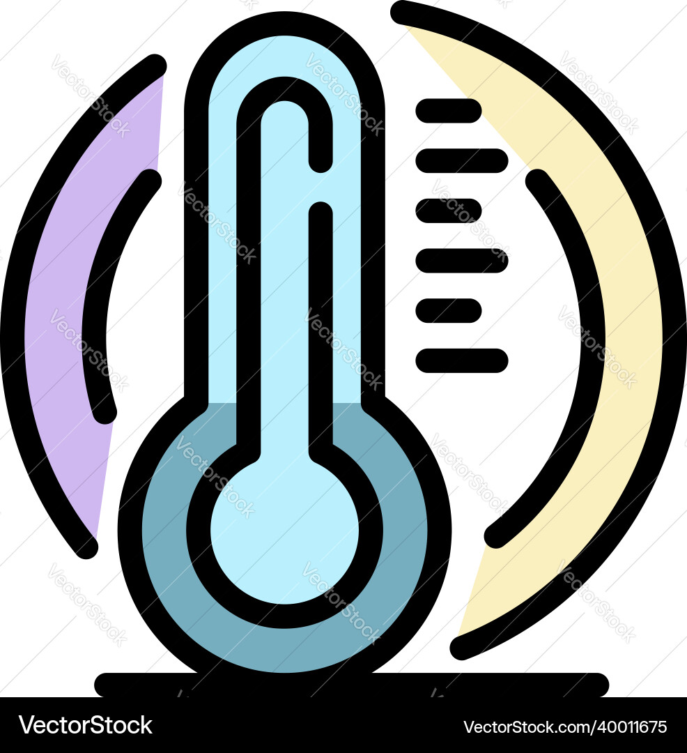 Body temperature test icon color outline Vector Image