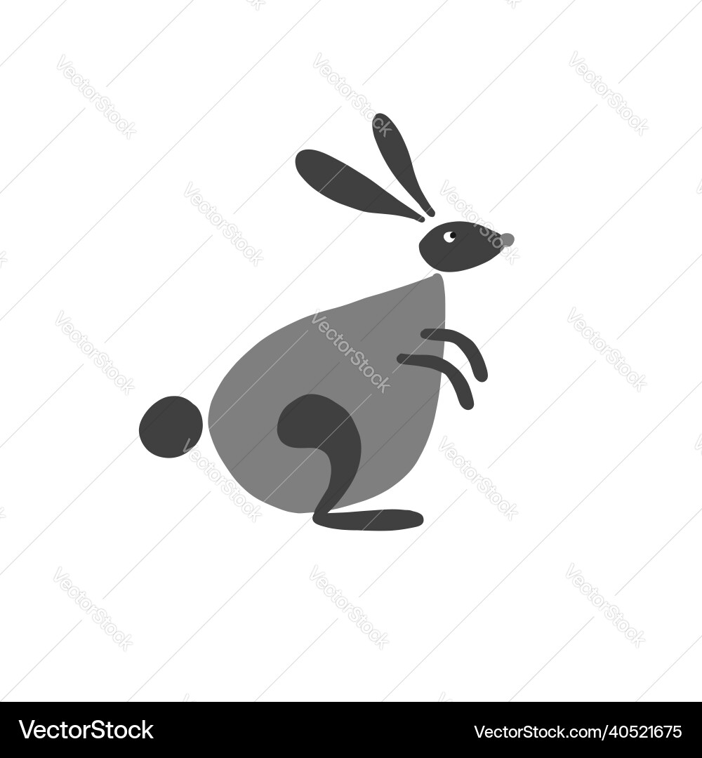 Funny art rabbit isolated on white for your design