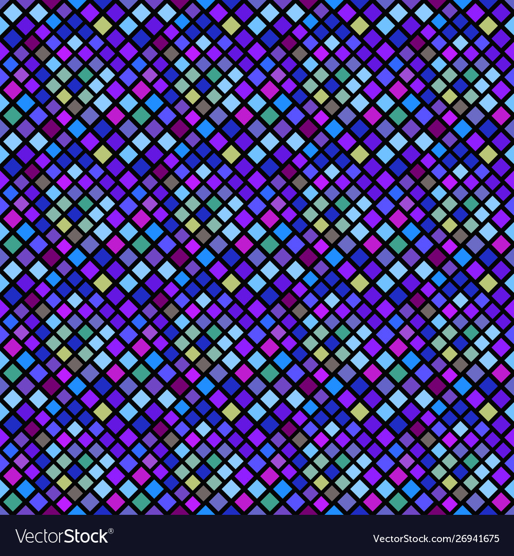 Multicolored Seamless Diagonal Square Pattern Vector Image