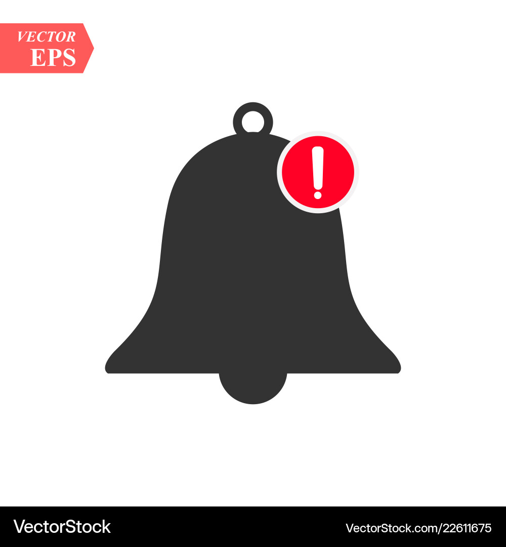 New notification icon hand bell sign isolated Vector Image
