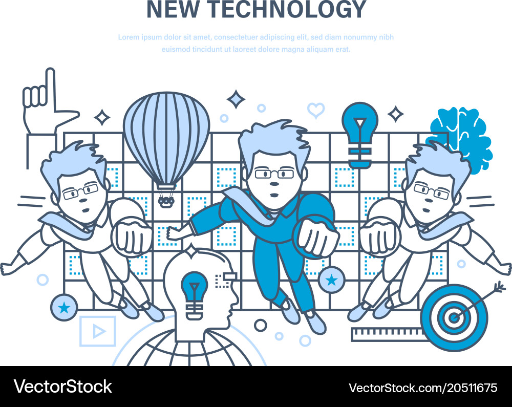 New technology innovation research start up Vector Image