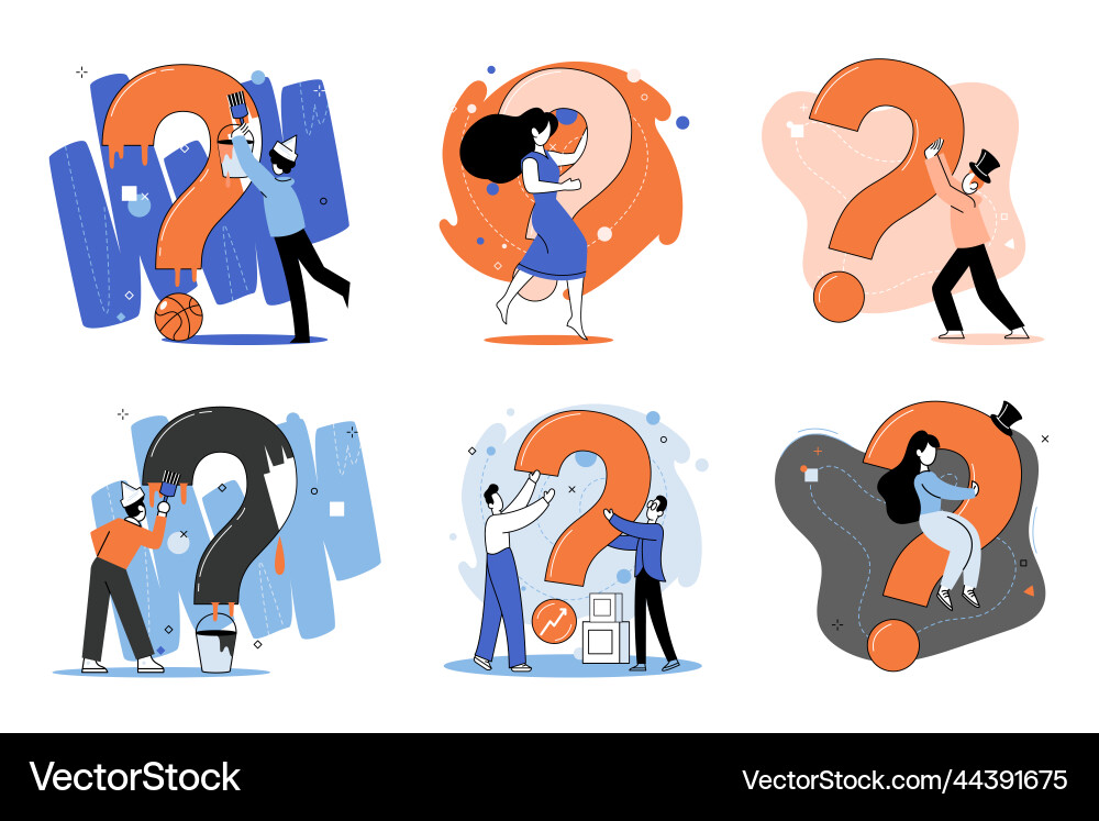 Question mark obtaining information of interest Vector Image