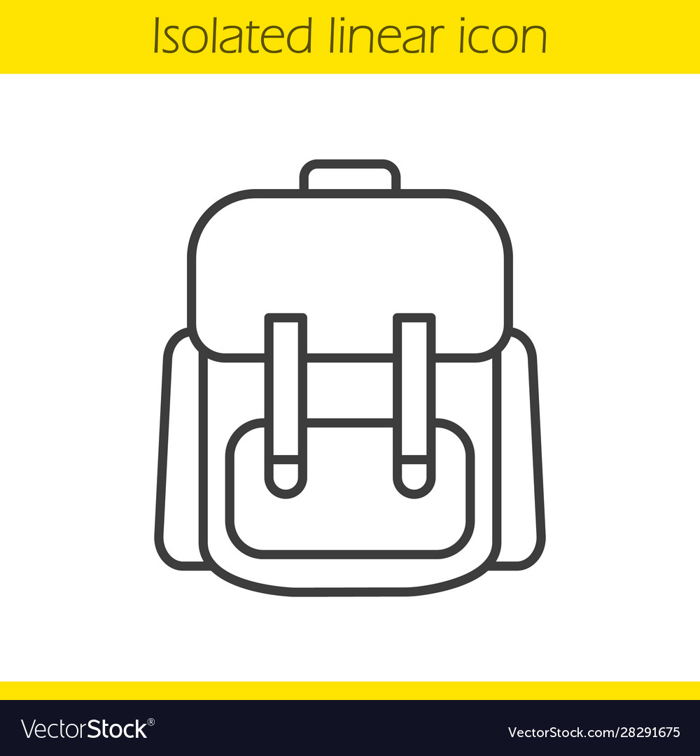 School backpack linear icon Royalty Free Vector Image