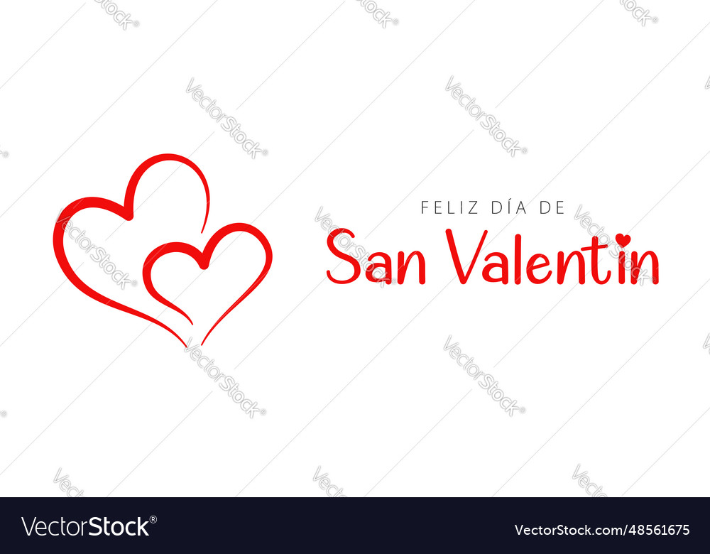 Valentines day banner with lettering in spanish Vector Image