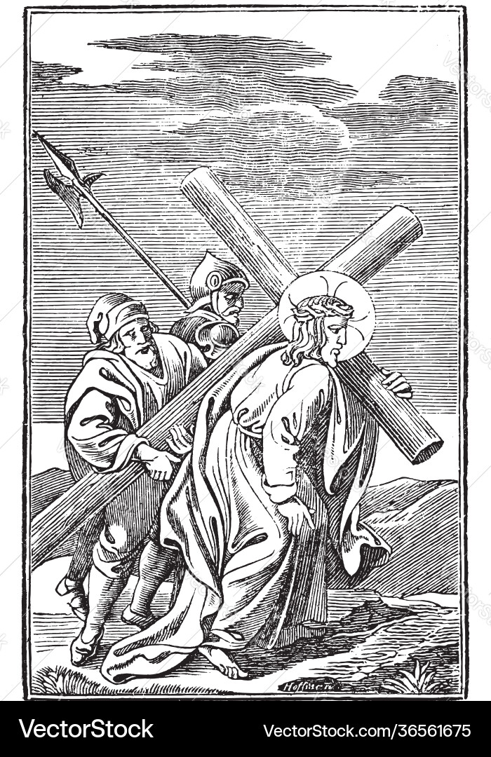 Vintage antique religious biblical drawing Vector Image