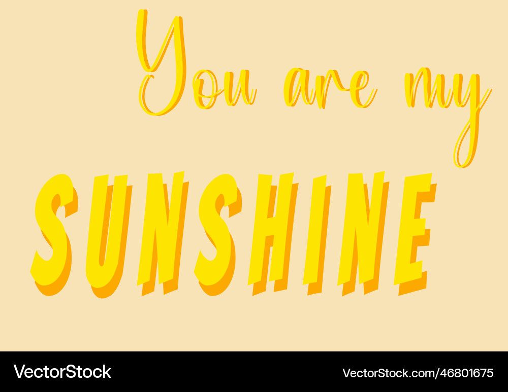 Watercolor boho yellow sun sunshine text Vector Image