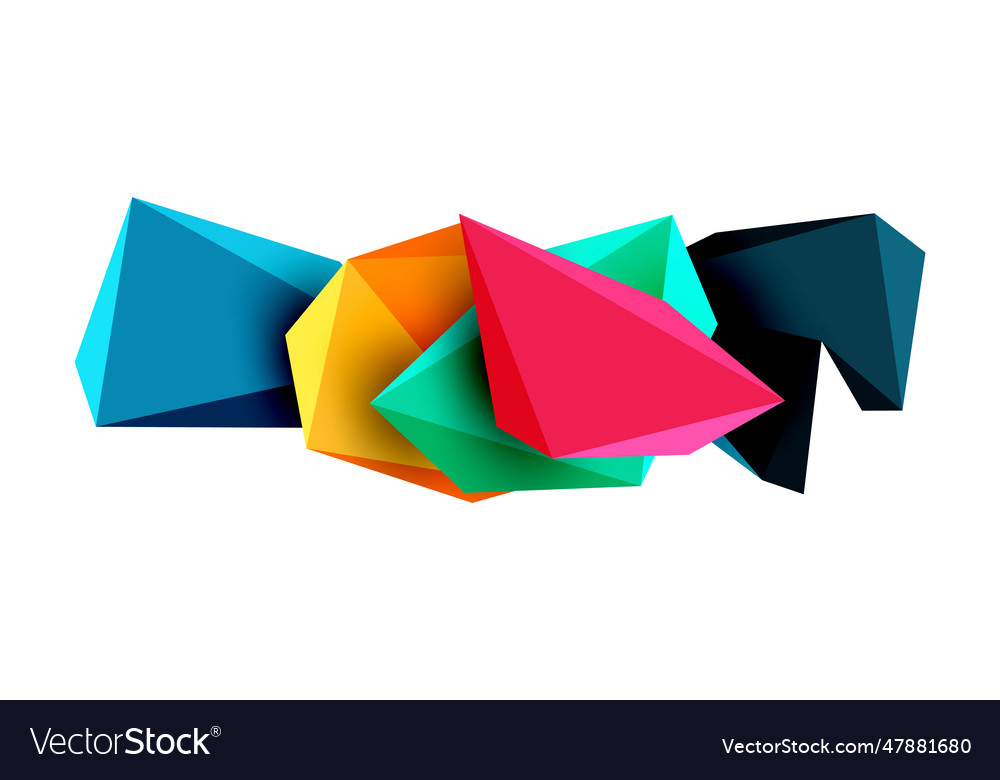 3d low poly triangle design elements Royalty Free Vector