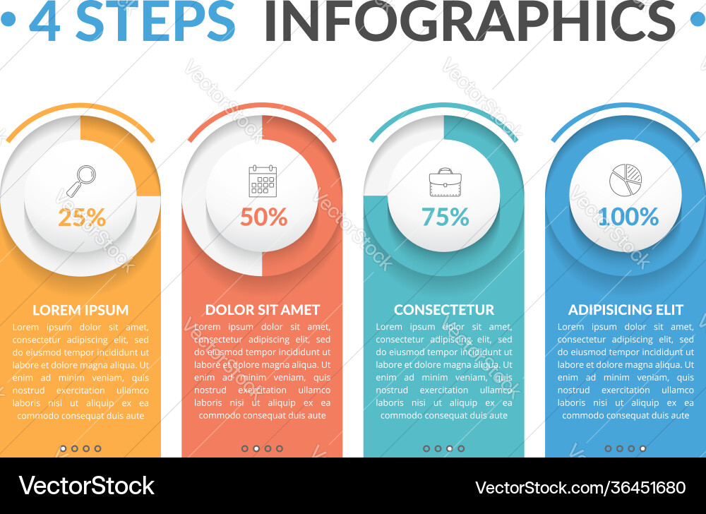 4 steps infographics Royalty Free Vector Image