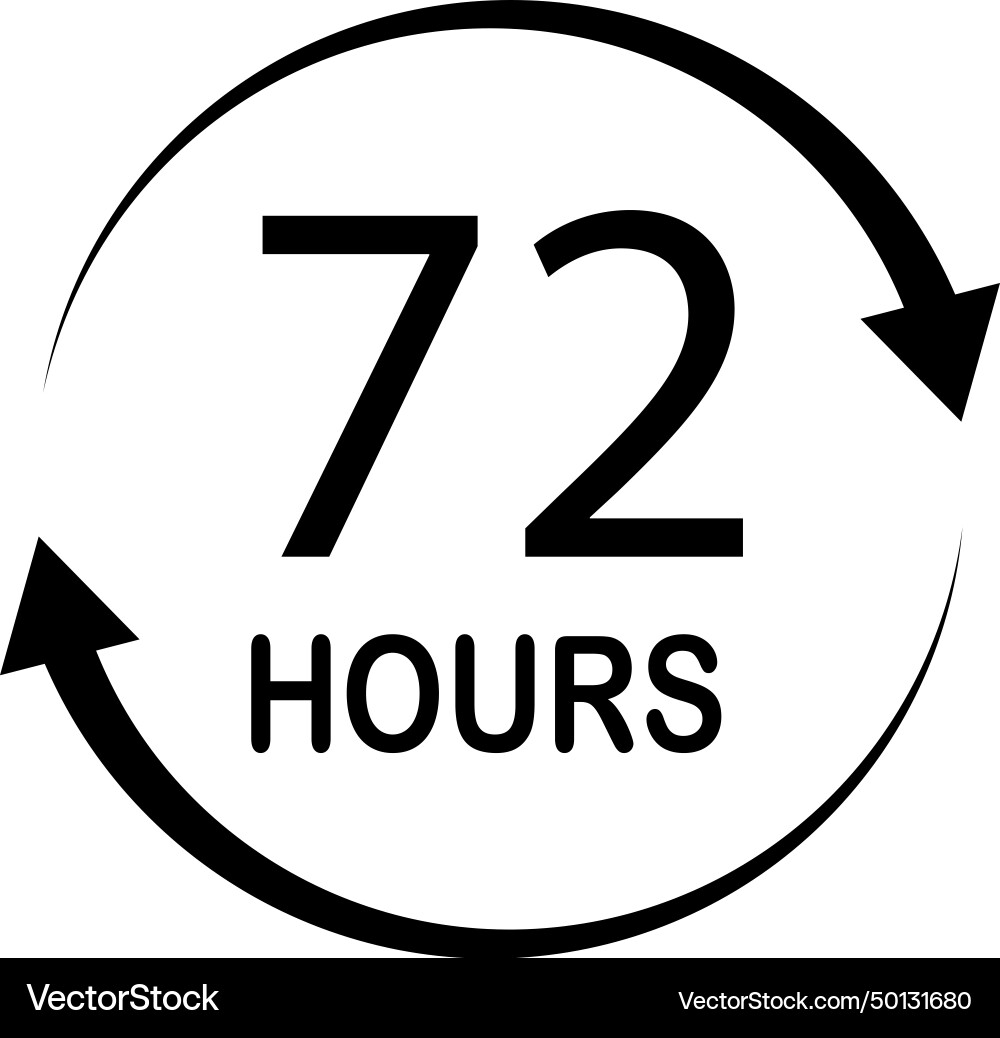 72 hours icon h sign service symbol Royalty Free Vector