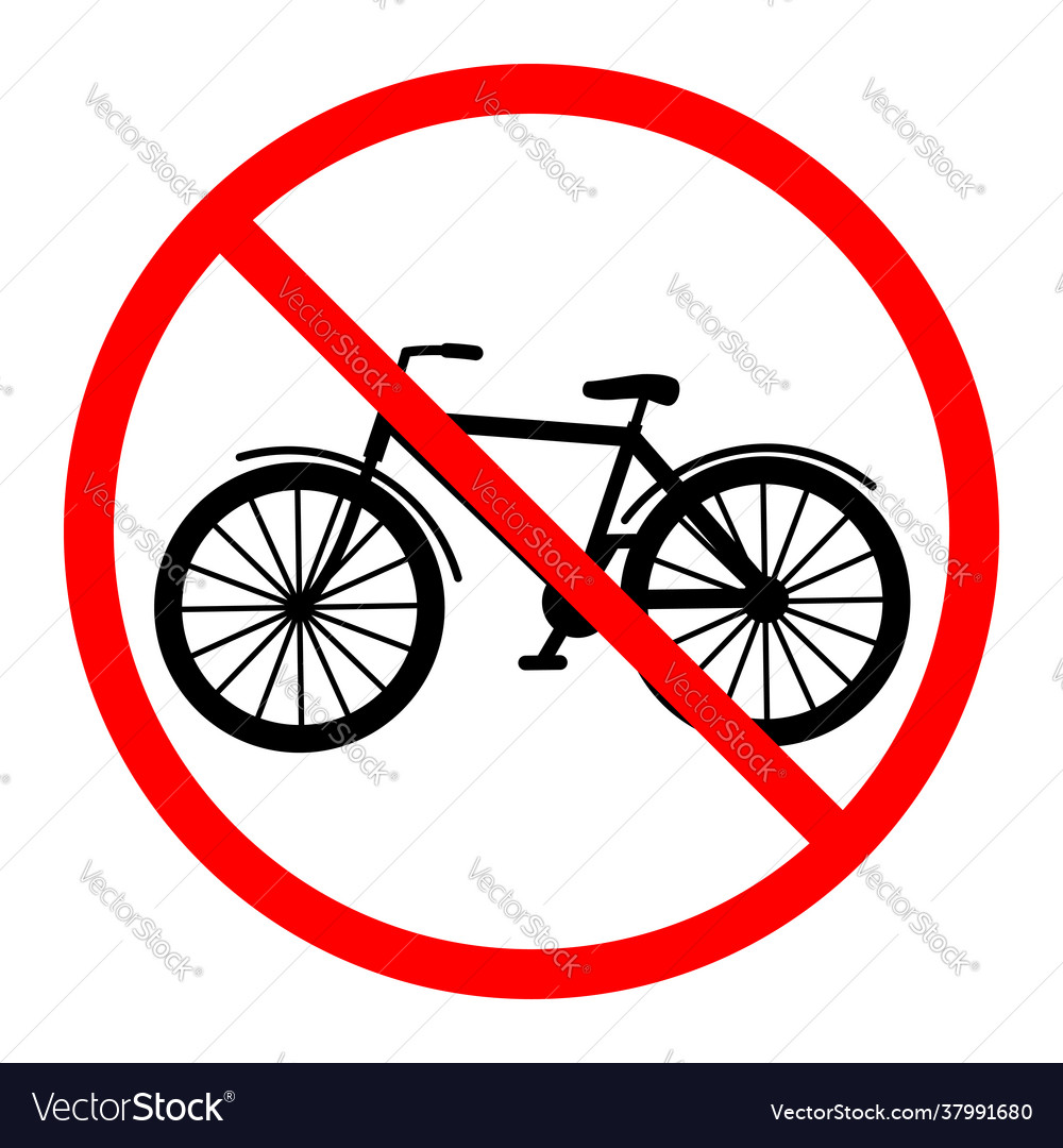 A prohibited bike sign Royalty Free Vector Image