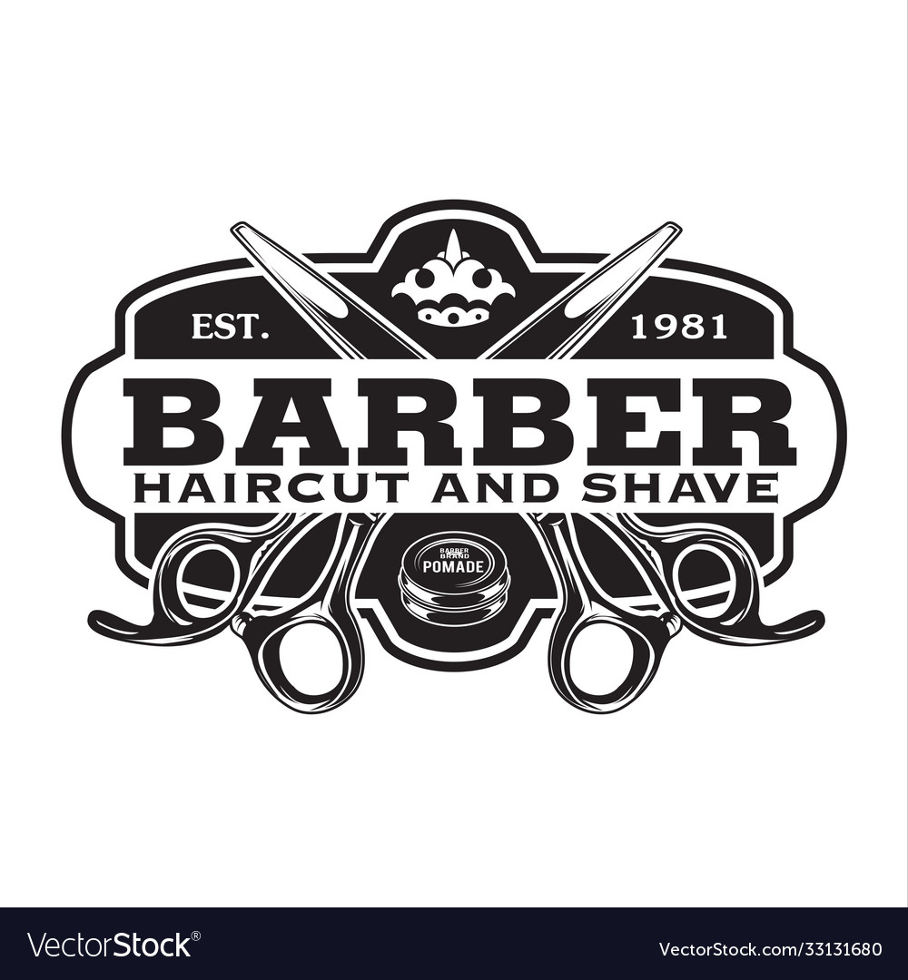 Barber Shop Hair Salon Stylist Vintage Logo Vector Image