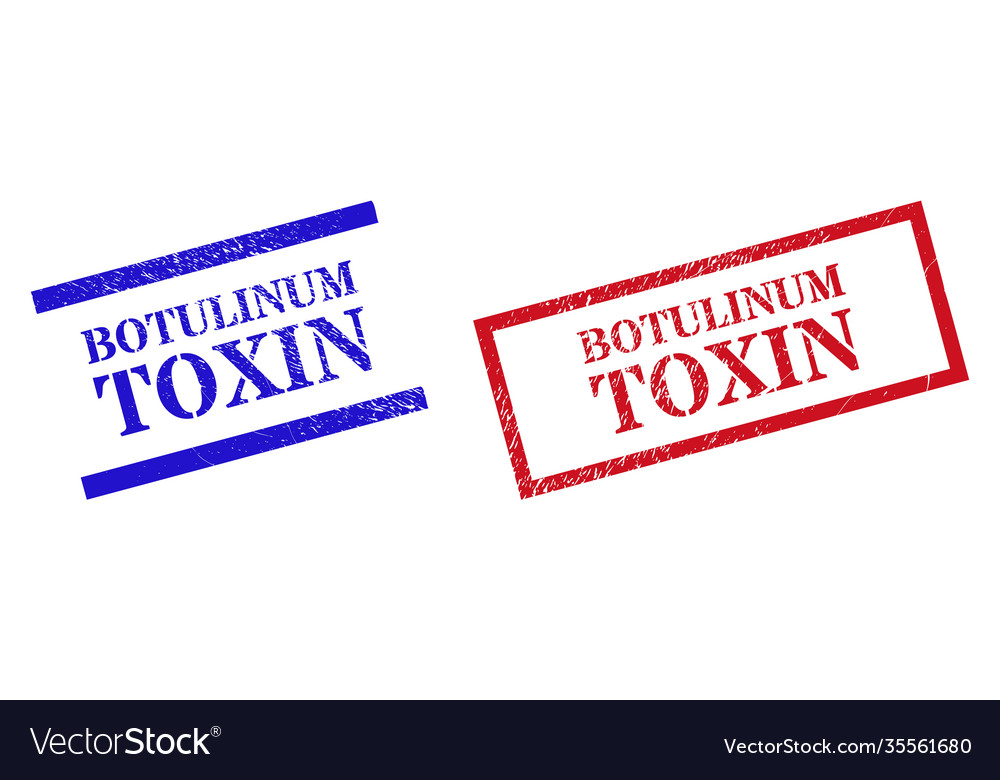 Botulinum toxin textured scratched stamp seals Vector Image Botulinum toxin textured scratched stamp seals Vector Image