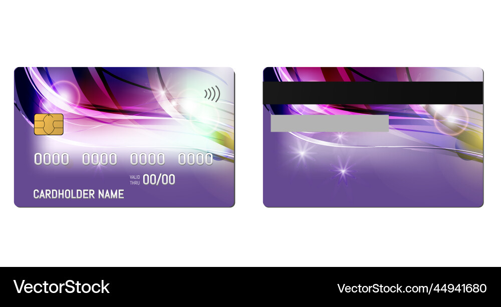 Credit plastic card with emv chip contactless Vector Image