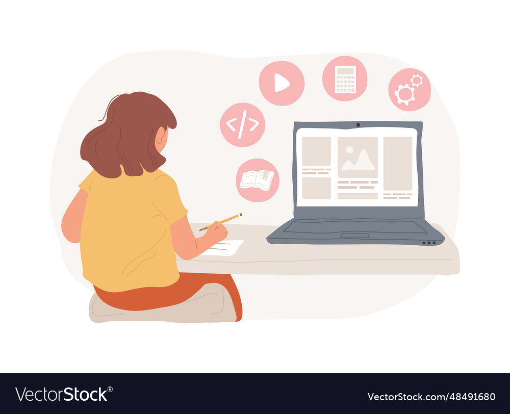 Digital learning isolated concept Royalty Free Vector Image