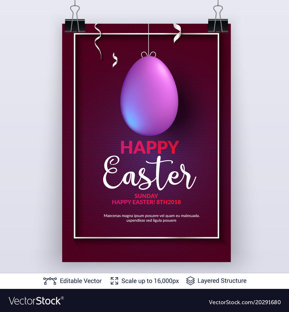 Easter background template Royalty Free Vector Image