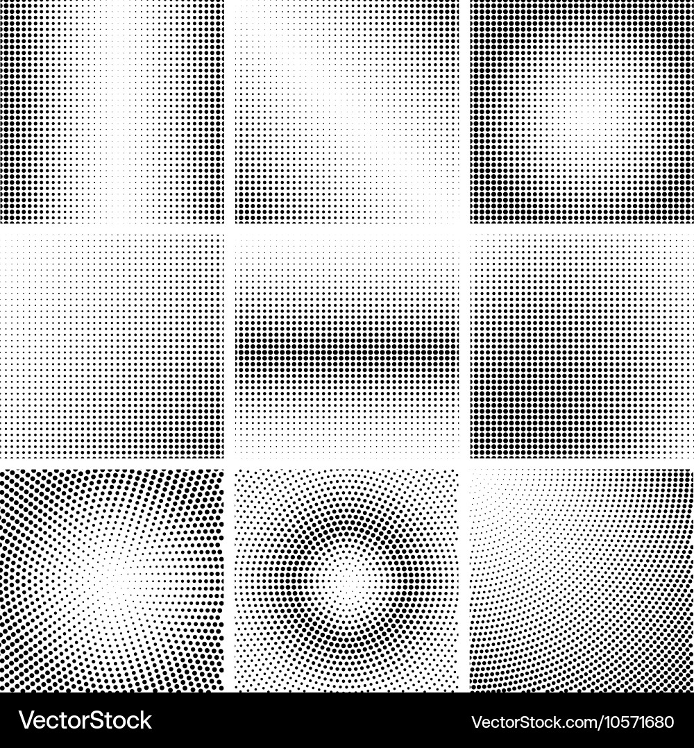 Halftone dots black and white backgrounds Vector Image