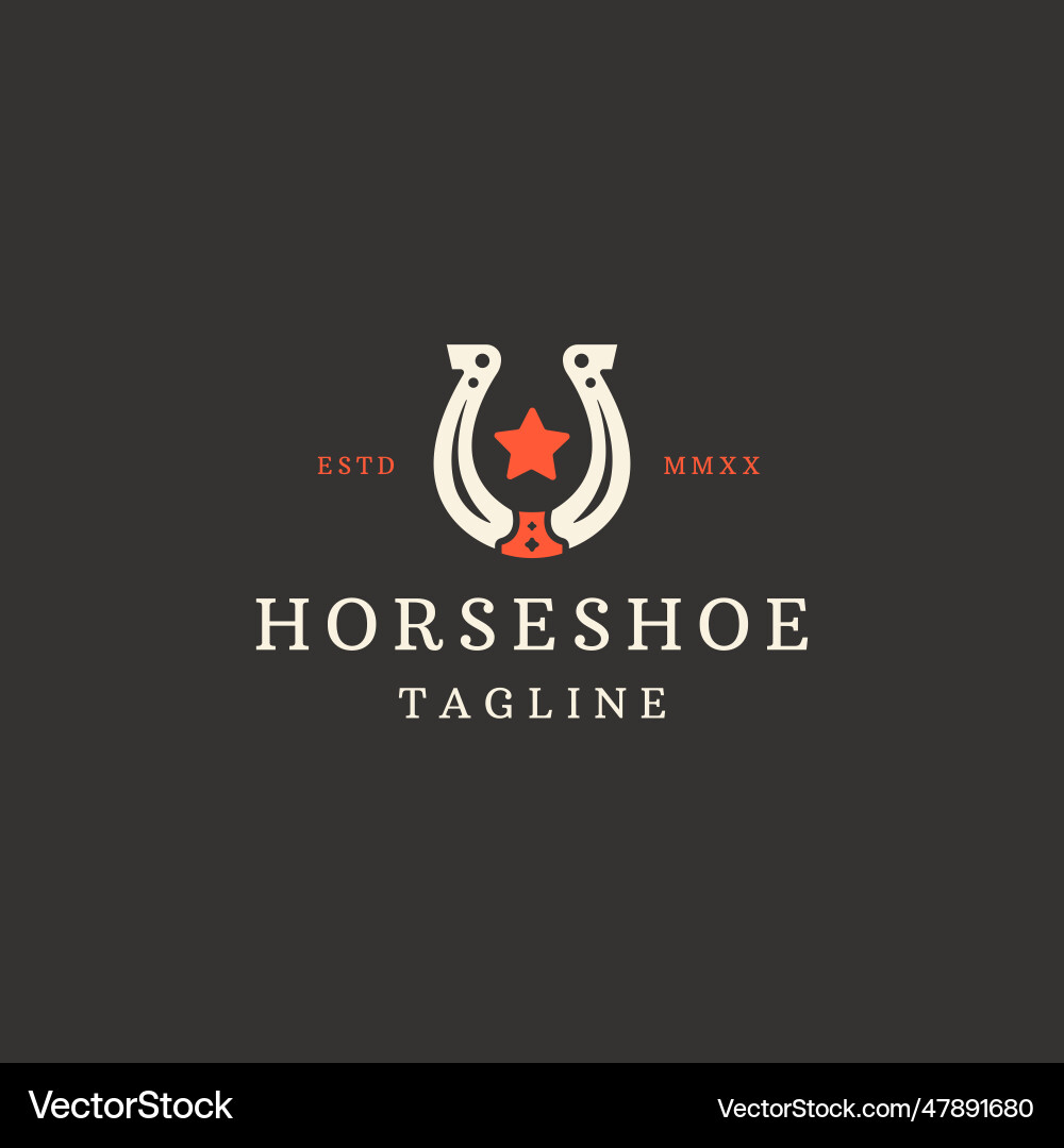Horse shoes logo Royalty Free Vector Image - VectorStock