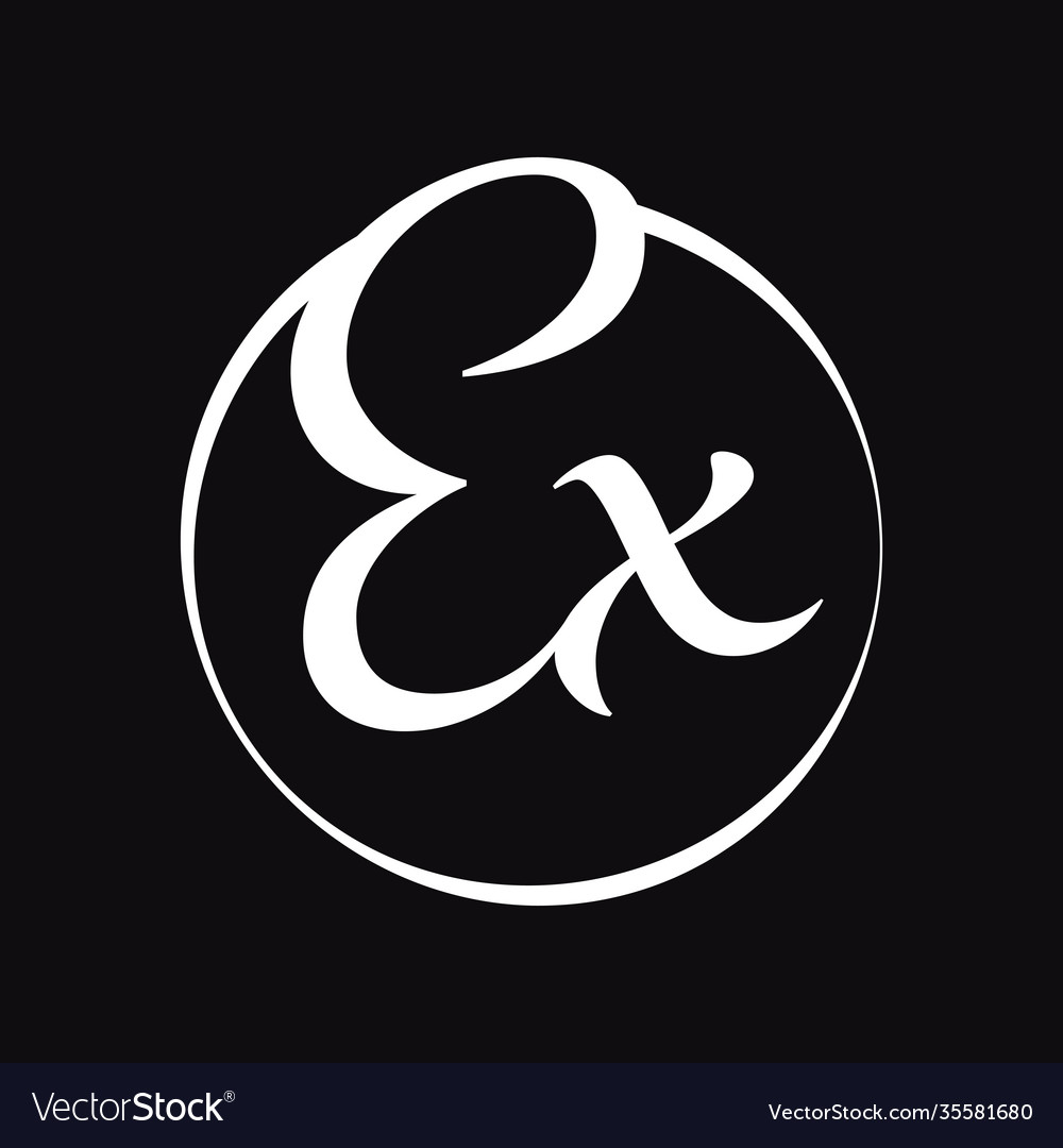 Initial ex script letter type logo design Vector Image