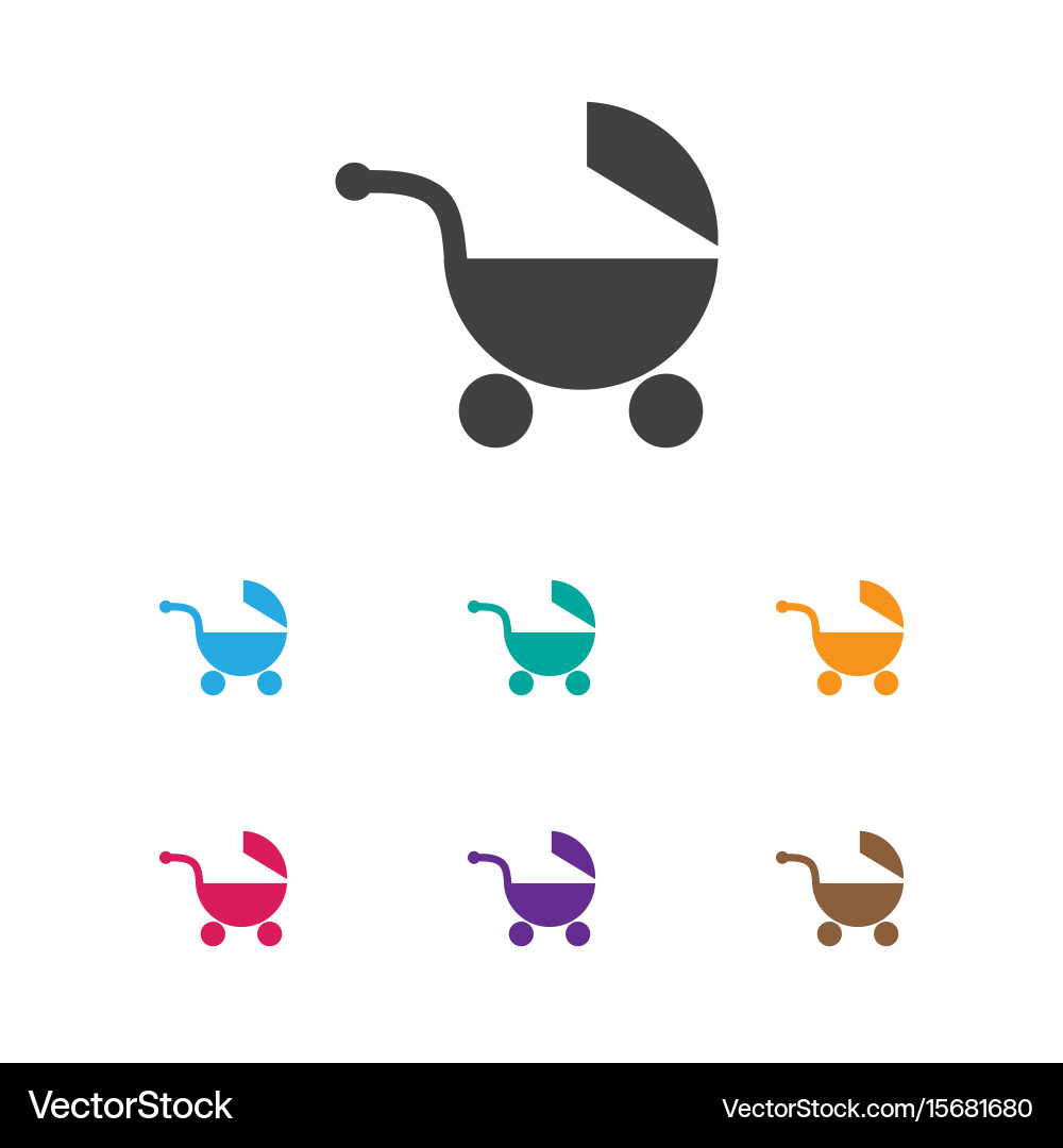 Kid symbol on baby pram Royalty Free Vector Image