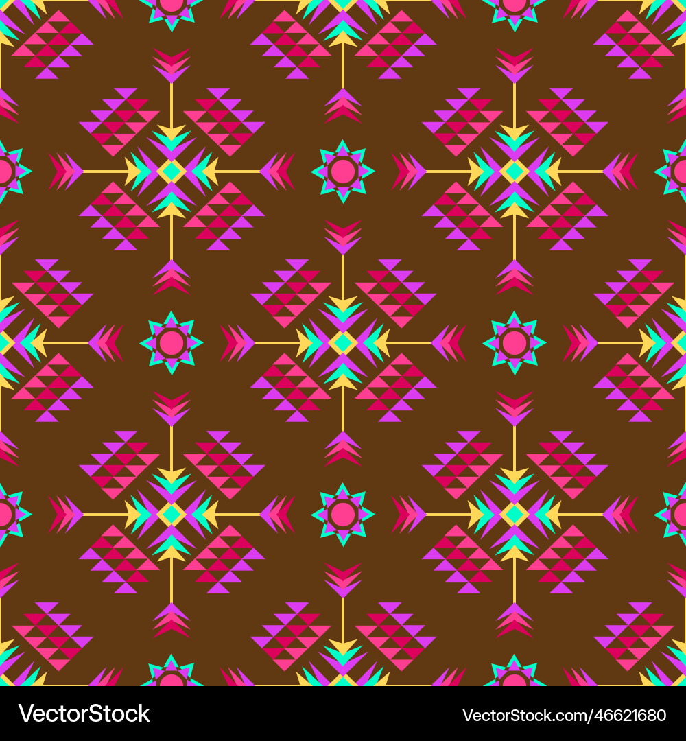 Mexican ethnic decor geometric shapes seamless Vector Image