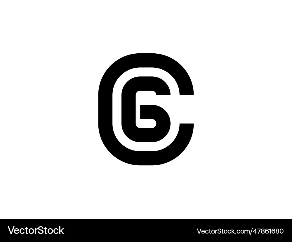 Modern letter gc or cg monogram logo design Vector Image
