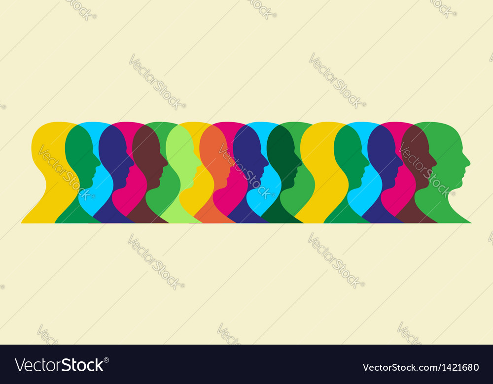 Multicolored social interaction Royalty Free Vector Image