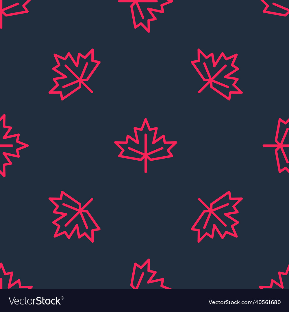 Red line canadian maple leaf icon isolated Vector Image