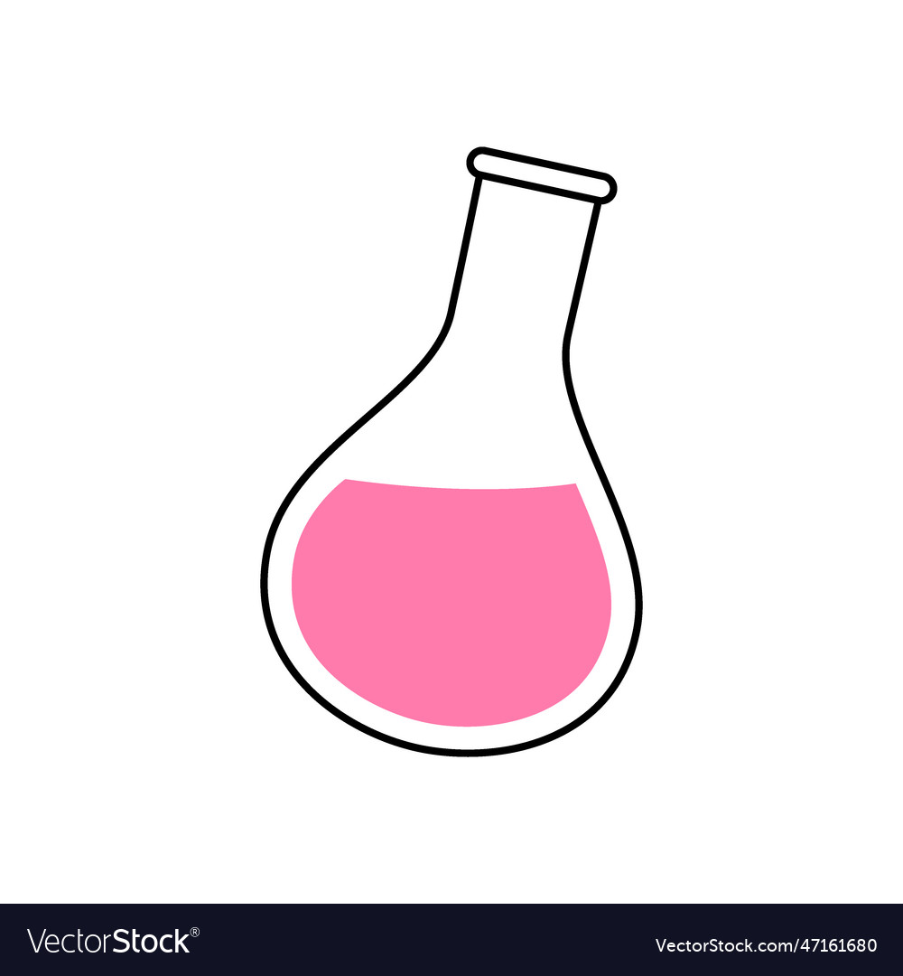 Round bottom flask icon laboratory glass Vector Image