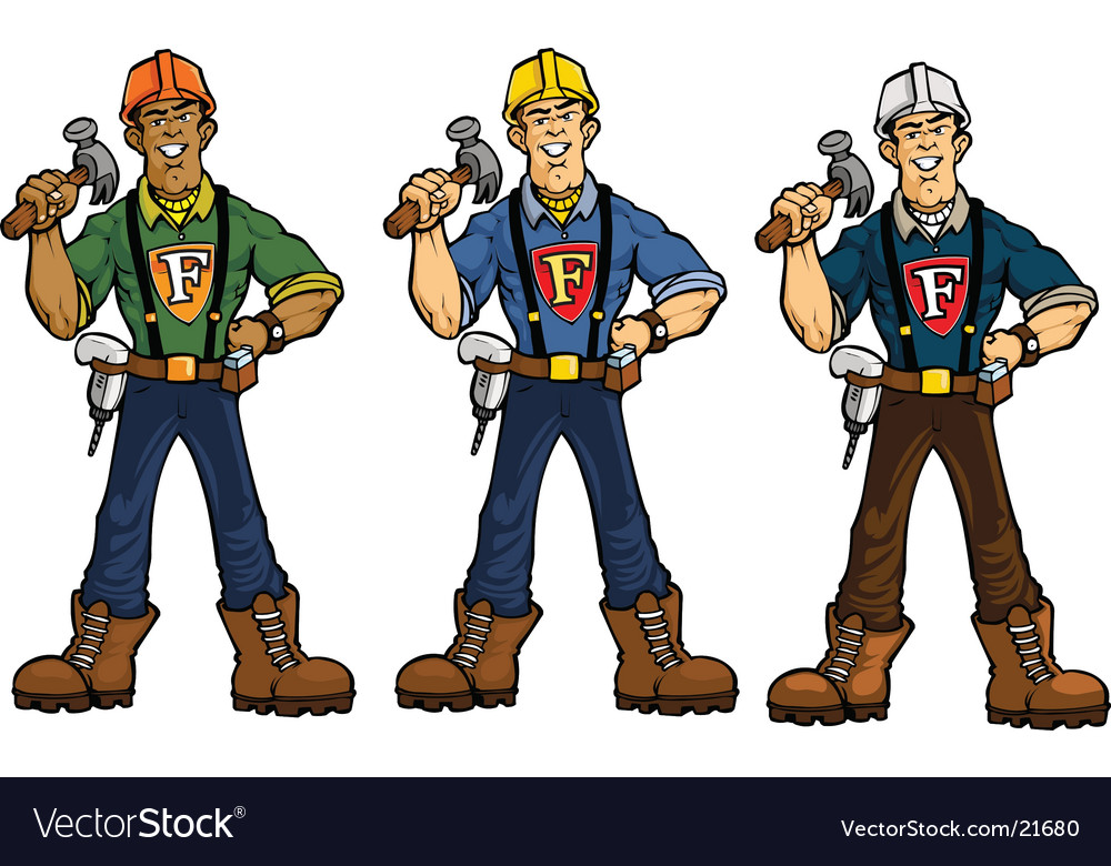 Superhero construction guy Royalty Free Vector Image