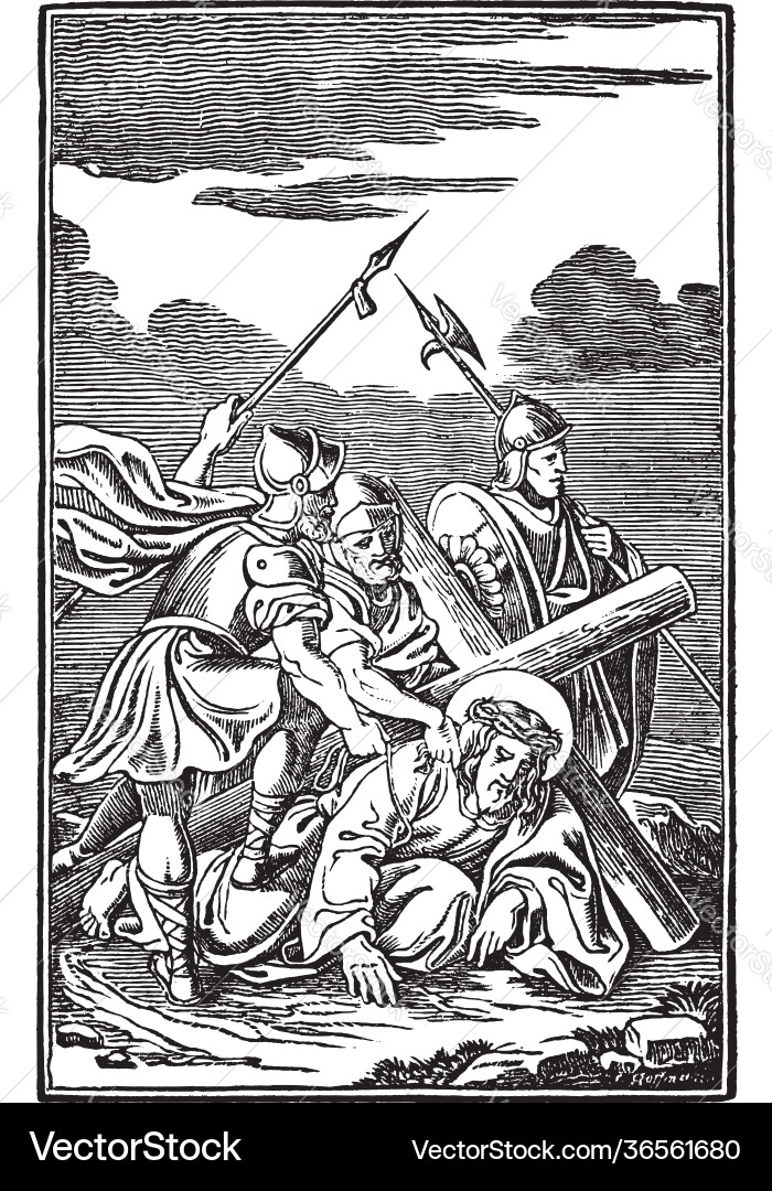 Vintage antique religious biblical drawing Vector Image
