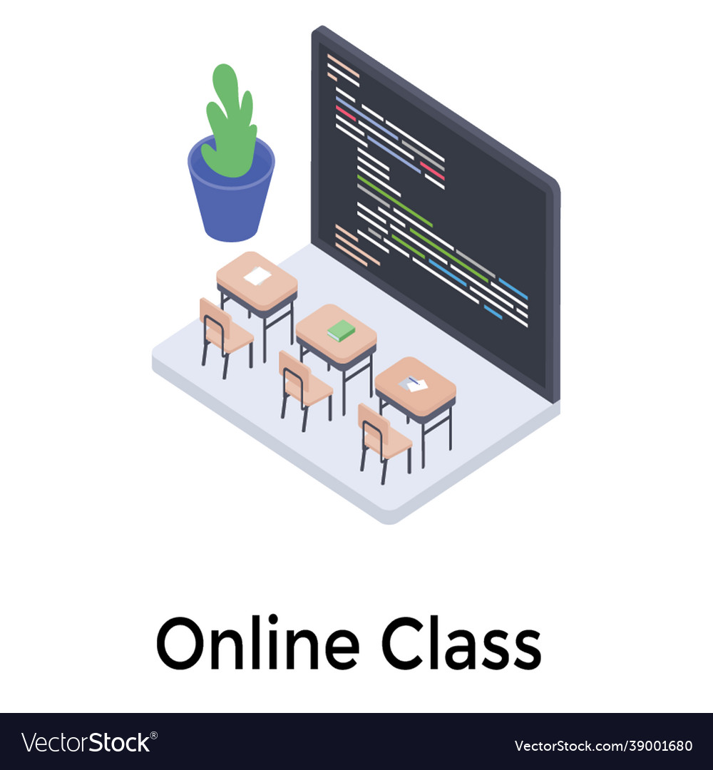 Virtual classroom Royalty Free Vector Image - VectorStock