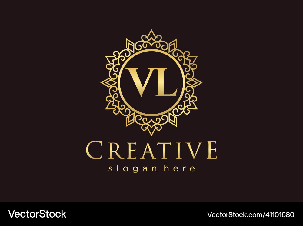 Vl initial letter luxury calligraphic feminine Vector Image