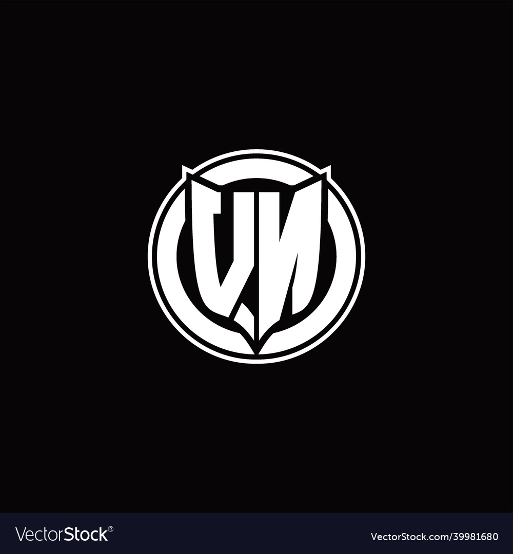 Vn logo monogram with shield and circluar shape Vector Image