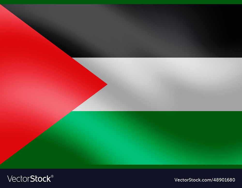 Waving flag of palestine Royalty Free Vector Image