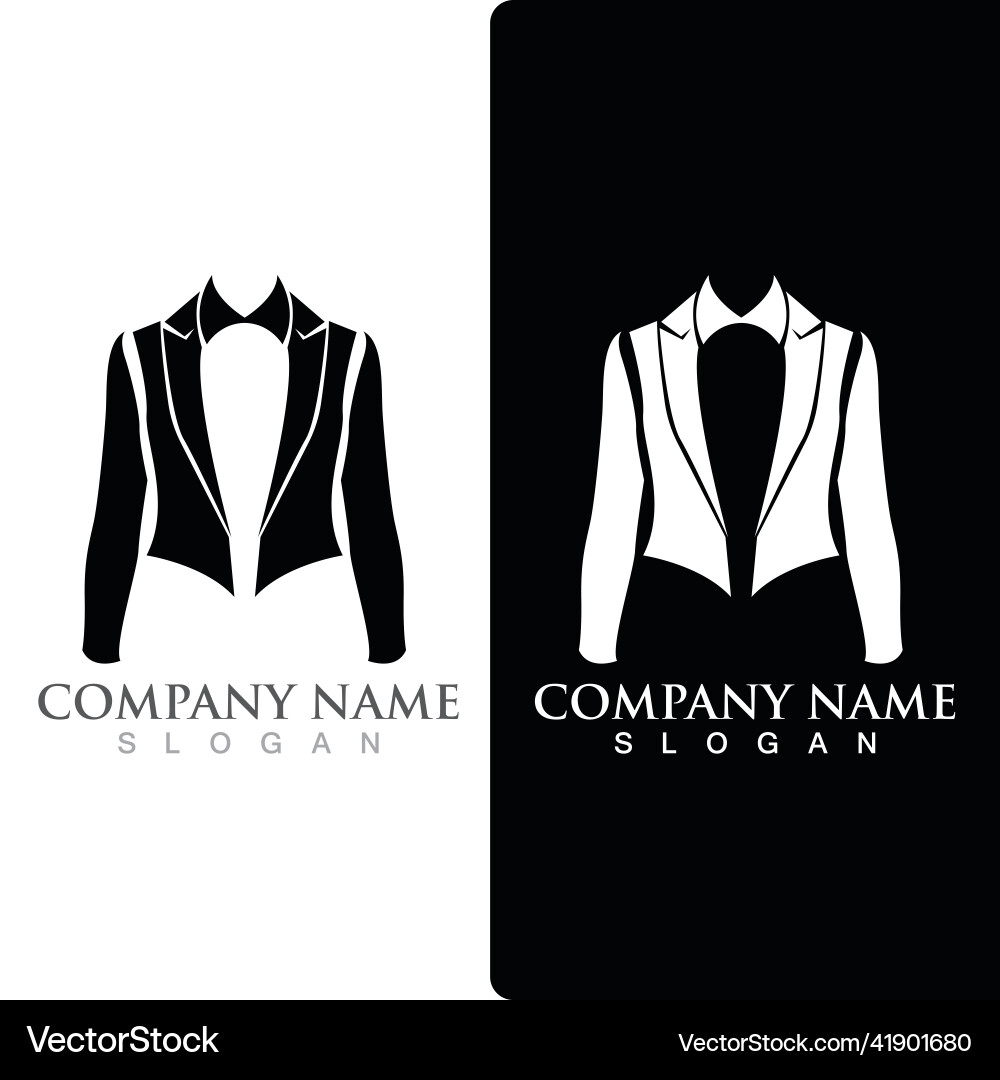 Work suit logo tuxedo and symbol Royalty Free Vector Image