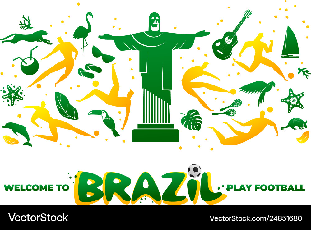 World brasil pattern with modern Royalty Free Vector Image