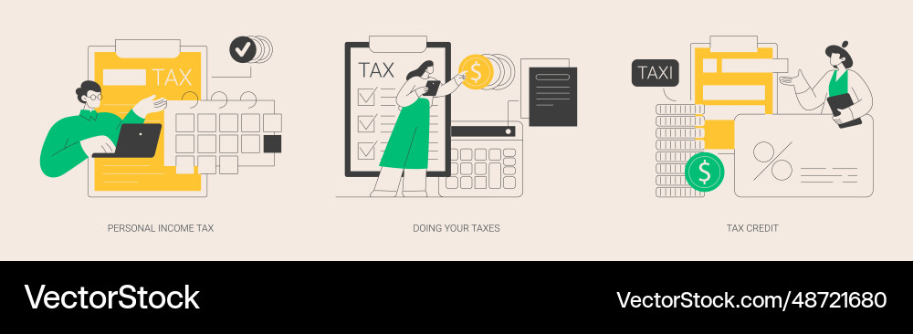 Years tax bill abstract concept Royalty Free Vector Image