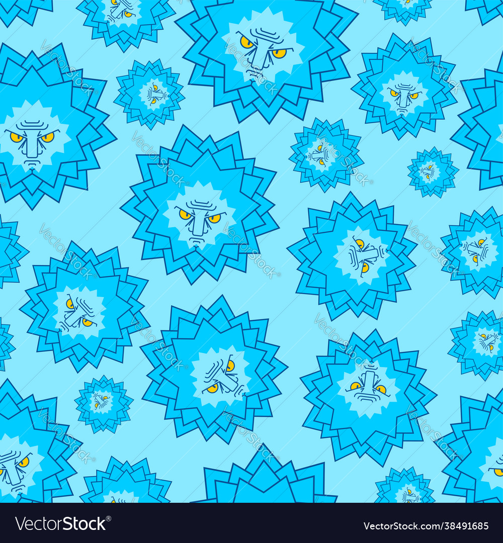 Angry snowflake pattern seamless evil flake Vector Image