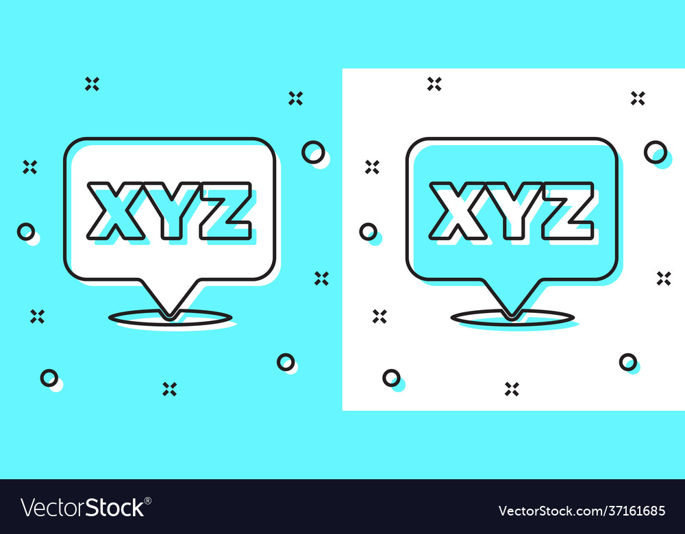 Black Line Xyz Coordinate System Icon Isolated Vector Image