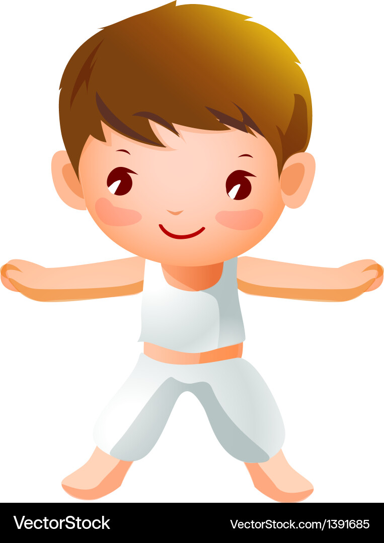 Boy exercising Royalty Free Vector Image - VectorStock