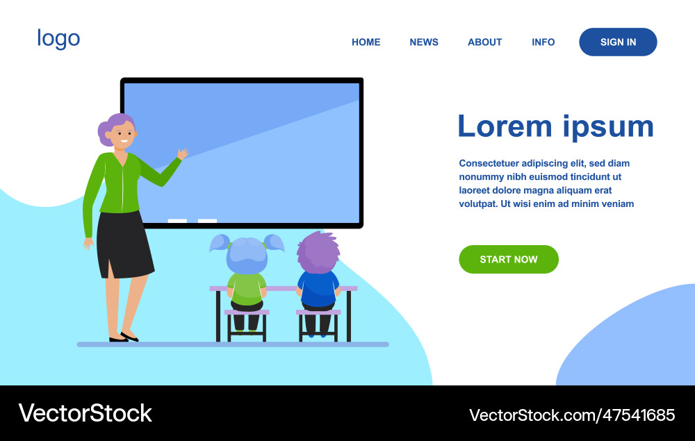 Female teacher explaining lesson for kids Vector Image