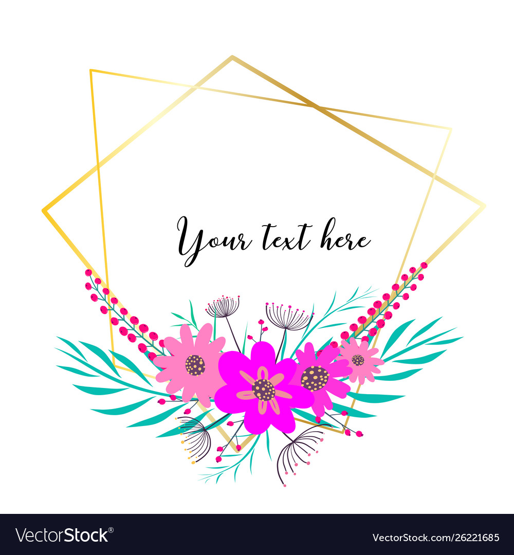 Geometric frame with flower botanical Royalty Free Vector
