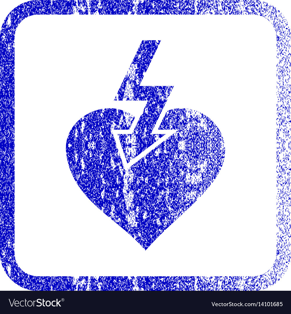 Heart shock strike framed textured icon Royalty Free Vector Heart shock strike framed textured icon Royalty Free Vector