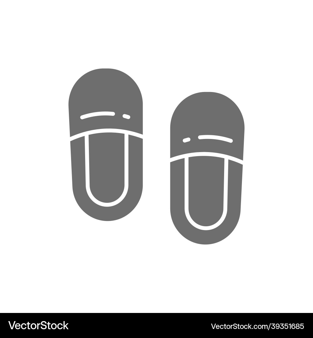 Home slippers grey icon isolated on white Vector Image