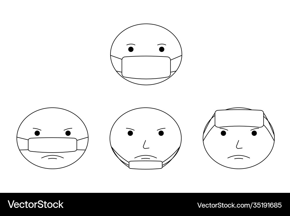 How to wear face mask correctly wright and Vector Image