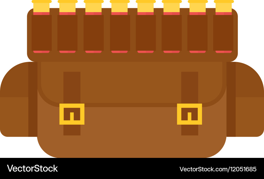 Hunting gun bullets leather bandolier Royalty Free Vector