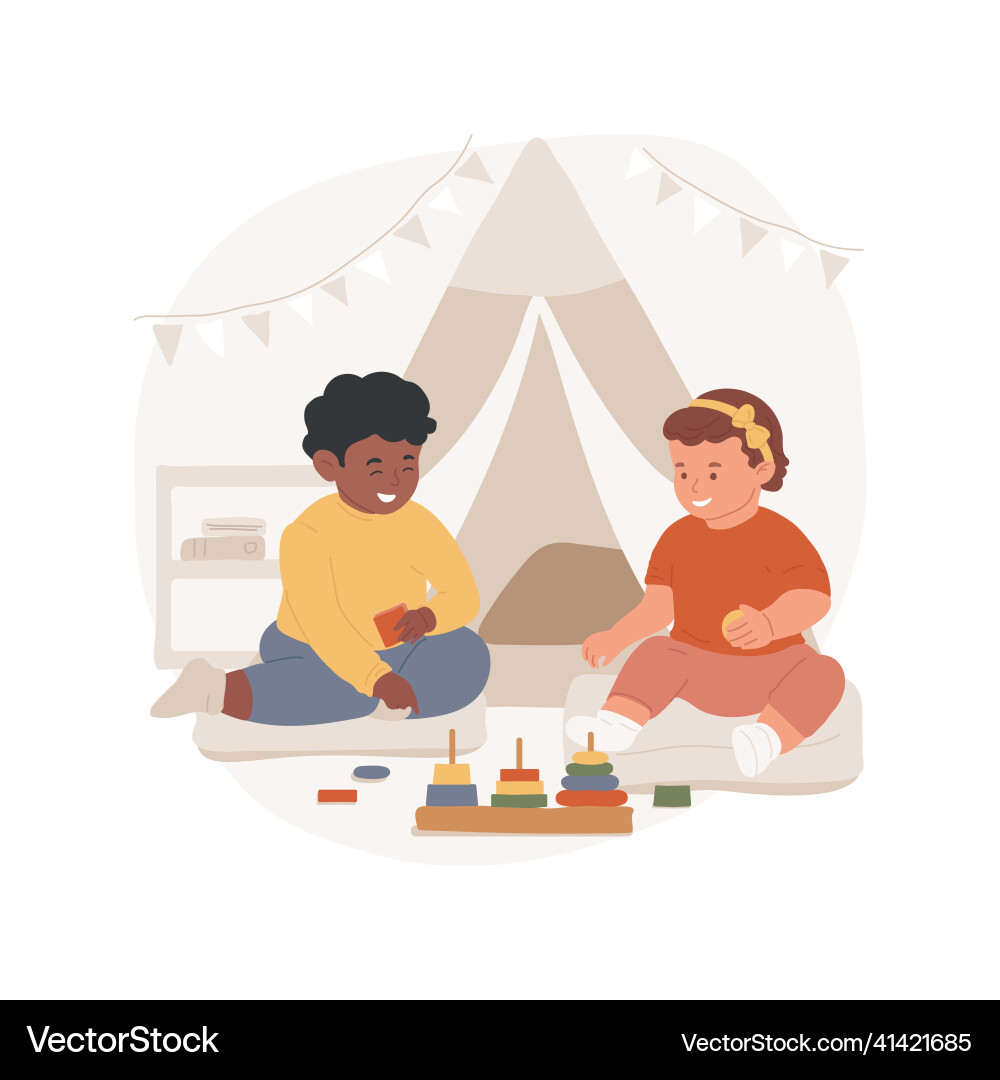 Interacting with children isolated cartoon Vector Image