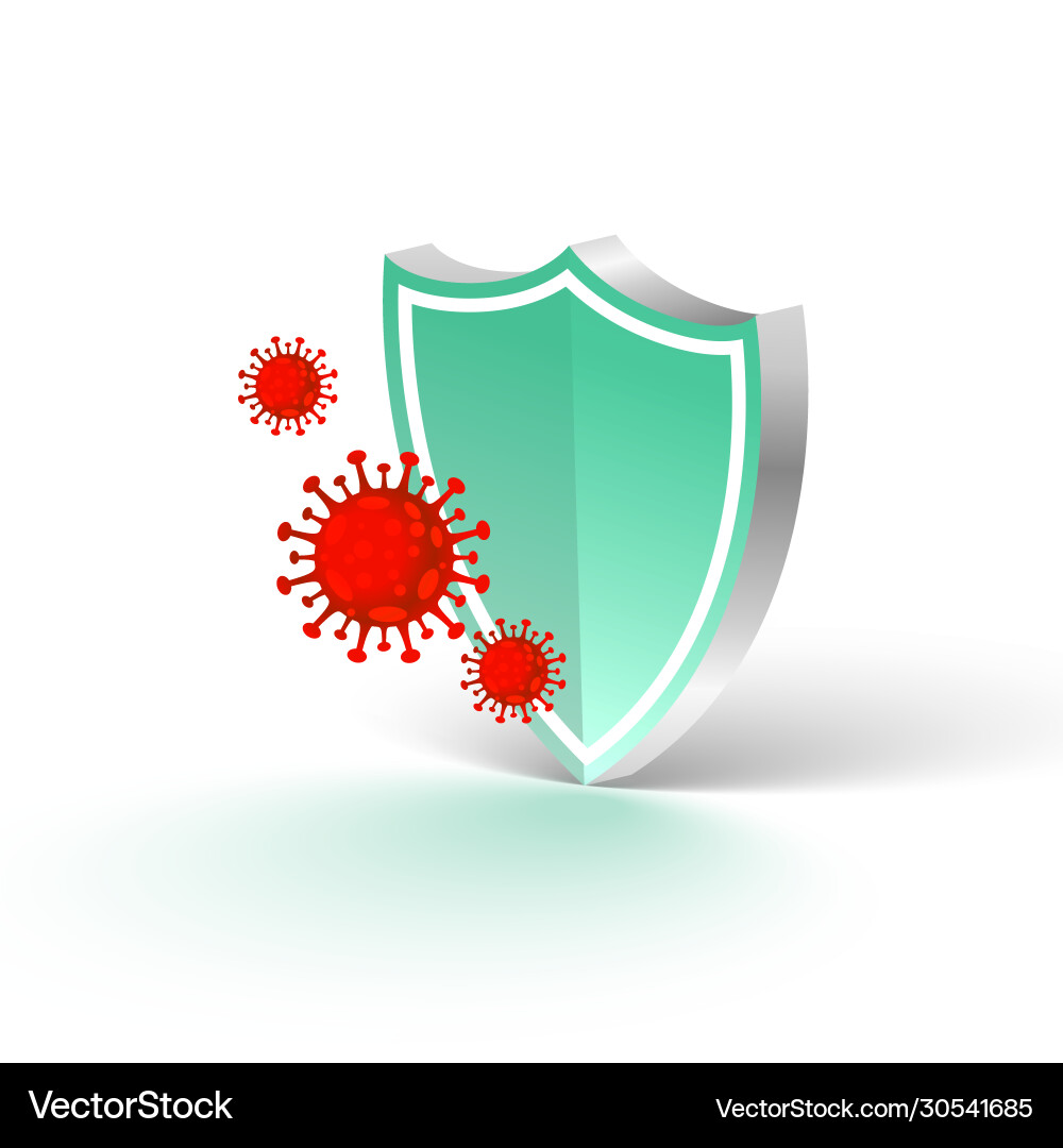 Medical protection shield stopping coronavirus Vector Image