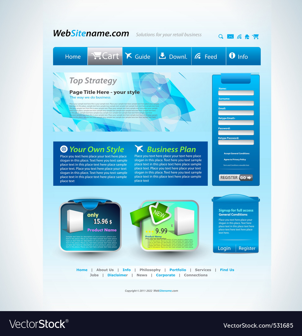 Modern website Royalty Free Vector Image - VectorStock